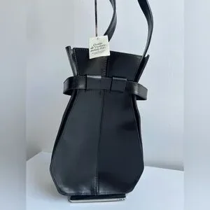 Vintage | Bags | Minimalist French Structured Black Shoulder Bag ...